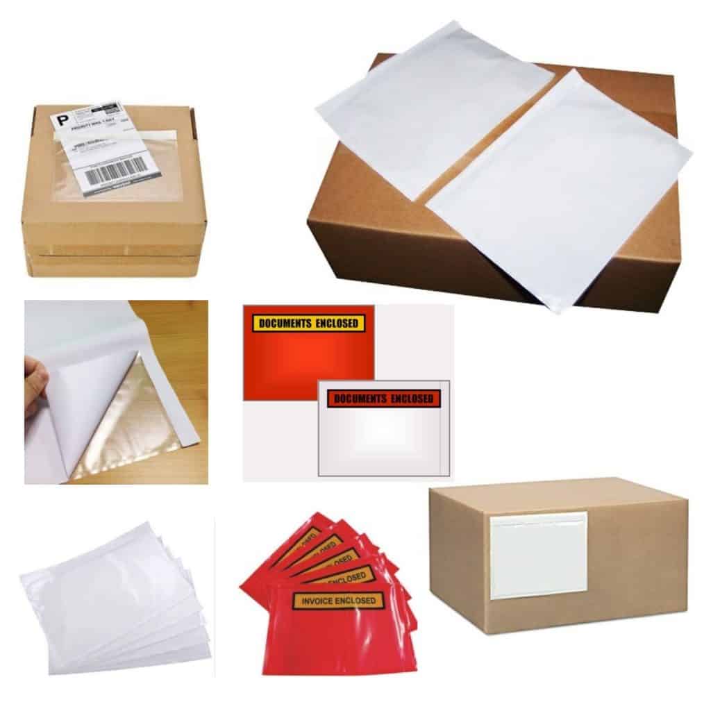 Shipping Label Pouch Invoice Enclosed Document